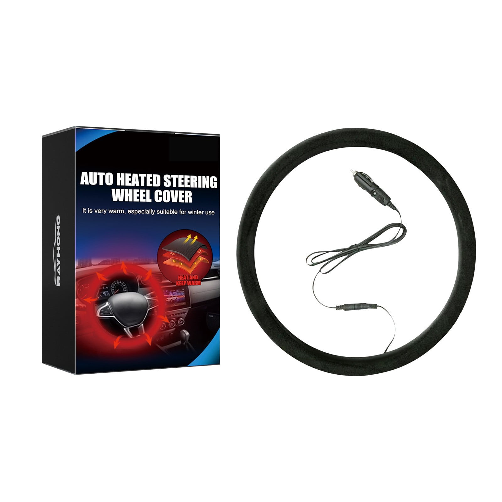 Click here for Kisingrit Heated Steering Wheel Cover 15 Inch Car... prices