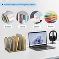 5-Section Vertical Desktop Organizer Mesh File Folder Stand Office Home ...