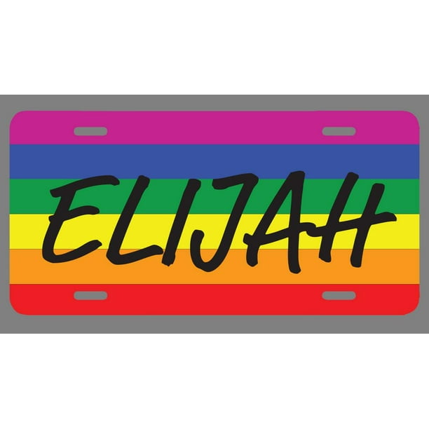 Elijah Name Pride Flag Style License Plate Tag Vanity Novelty Metal ...