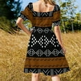 African Bogolan Mudcloth Pattern Sleeveless Dress purple dress clothes for woman - Walmart.com