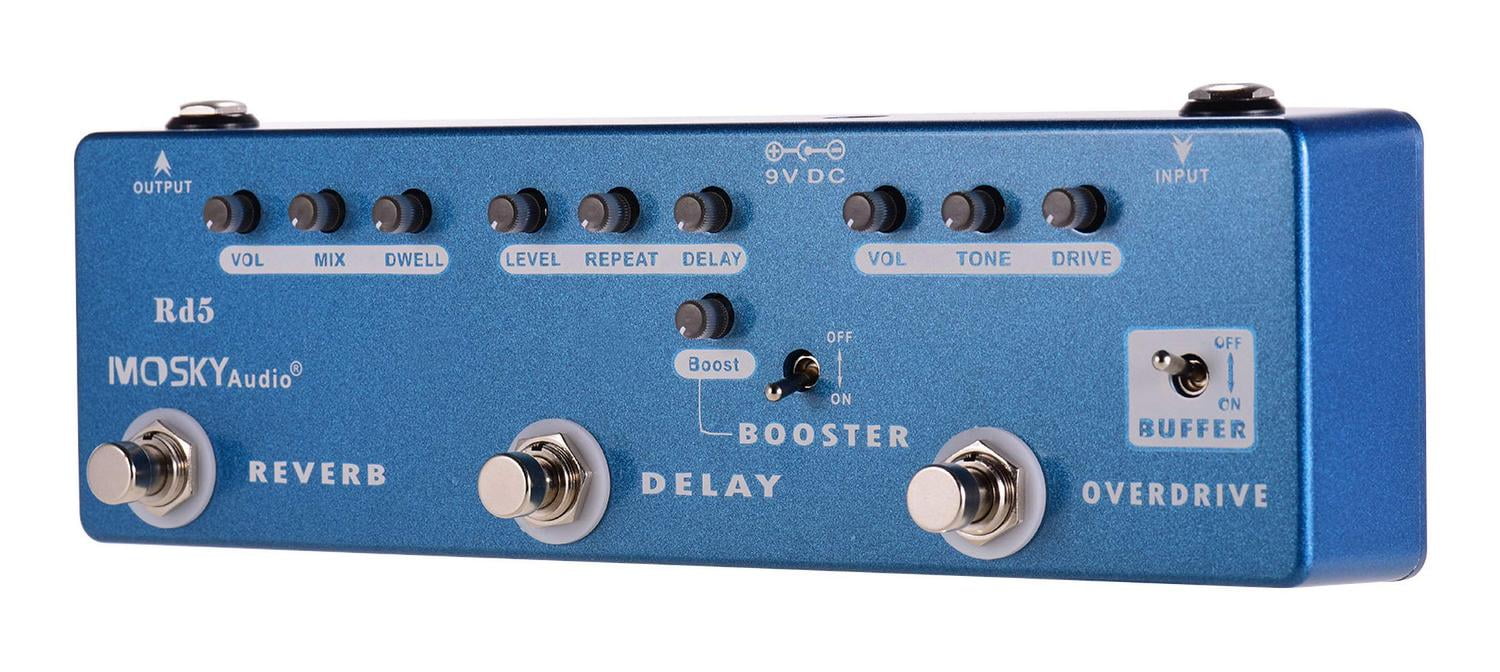 YMUZE Mosky - Pedal de efectos de guitarra combinada con pedal de 5 efectos en 1 unidad (RD5 ...