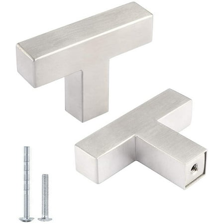 10 Pack Single Hole Drawer Pulls Nickel Stainless Steel Cabinet Pulls ...