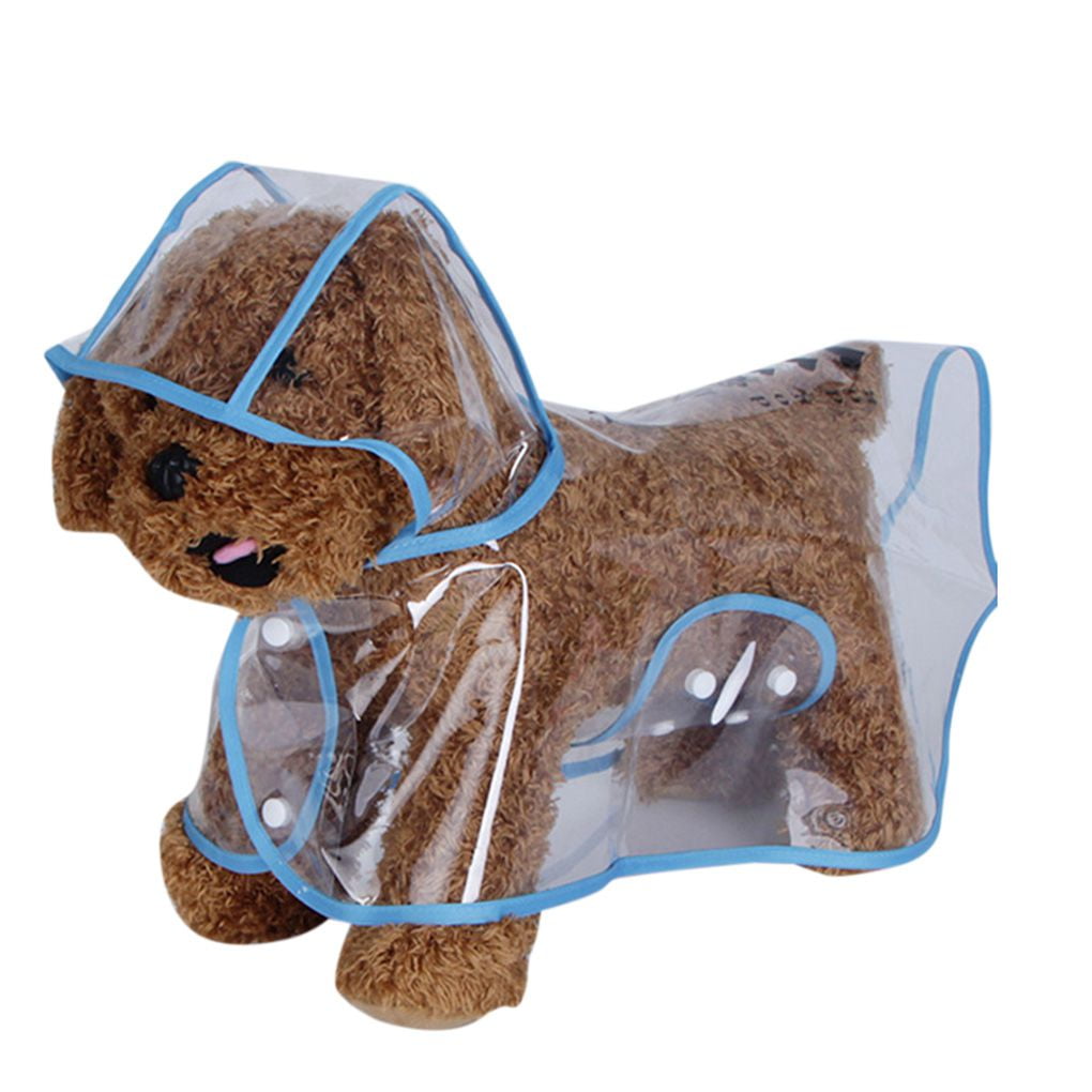 Lovely Puppy Pet Raincoat Transparent Waterproof EVA Rainwear Outdoor ...