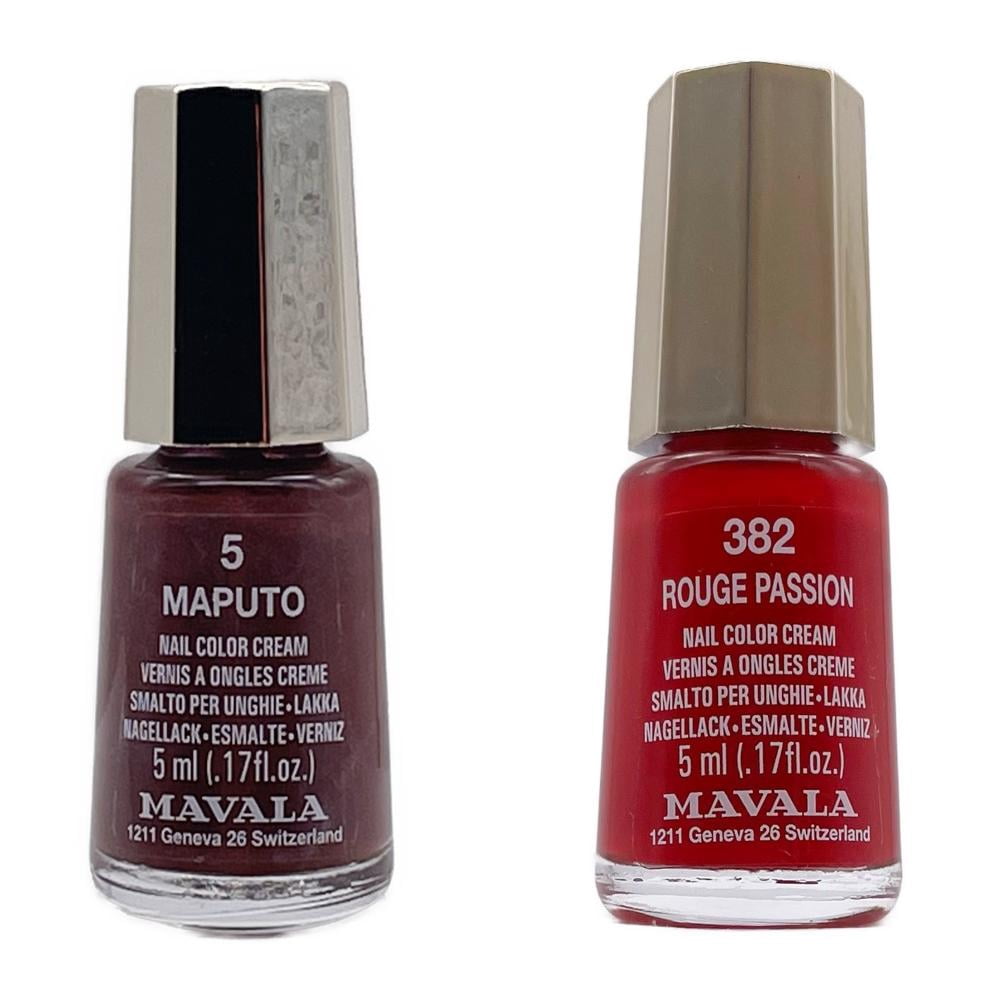 Mavala Mini Nail Polish 5ml - 5 Maputo - 382 Rouge Passion - Combi Pack ...