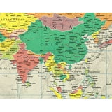 24" x 36" Smithsonian Journeys Tan Ocean World Wall Map - Laminated ...