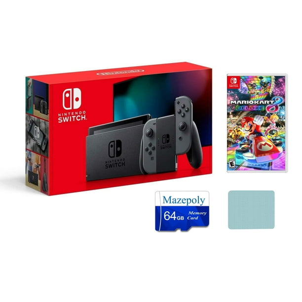 Nintendo Switch Bundle: Nintendo Switch 32GB Console with Gray Joy-Con ...