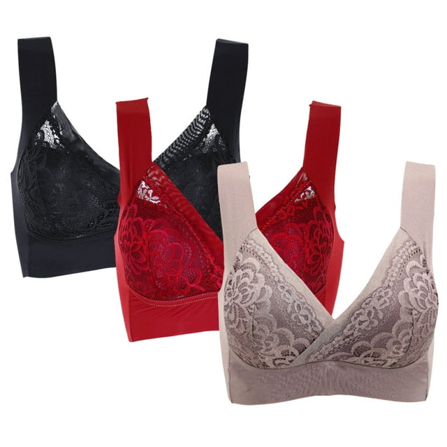 Spdoo Women's Plus Size Minimizer Bra Wireless Lace Full Coverage Bras ...