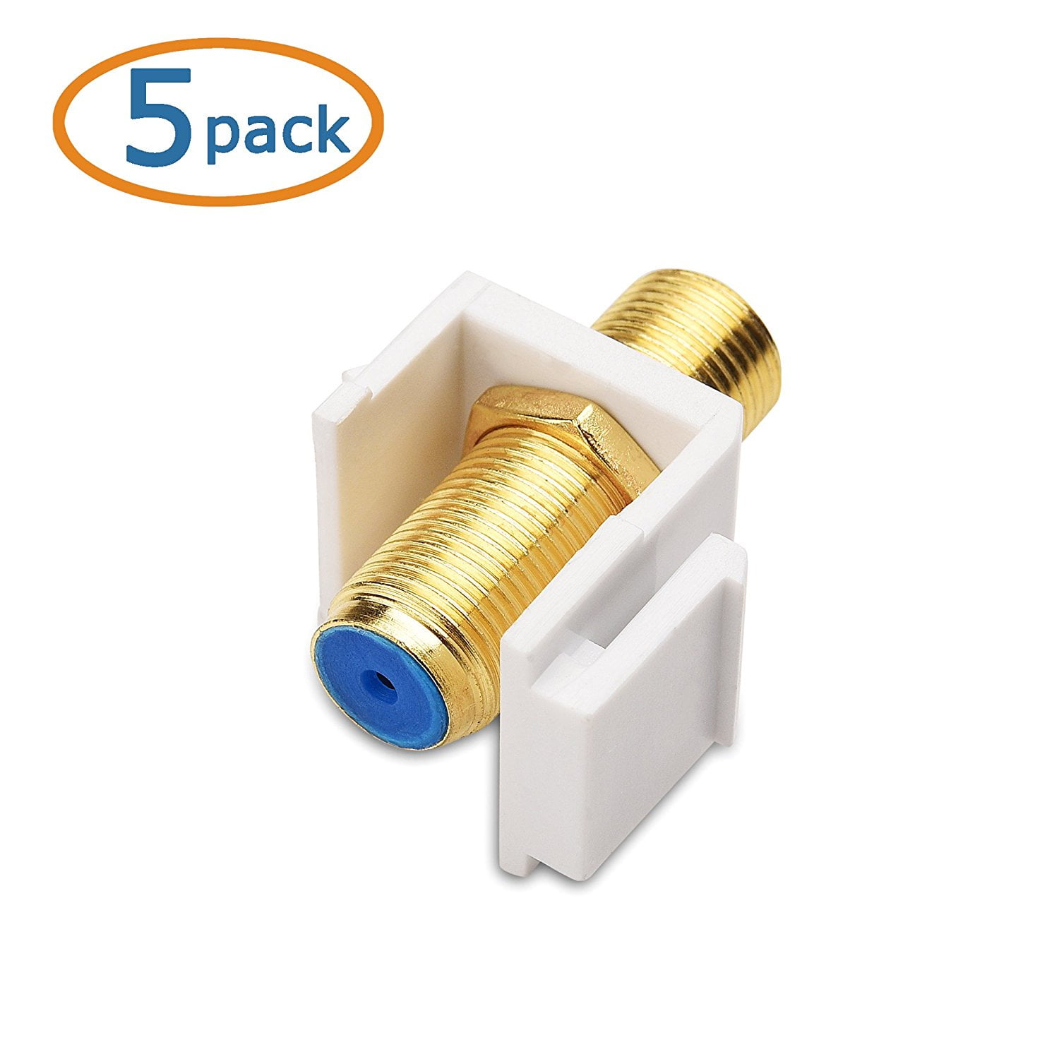 Cable Matters (5-Pack) Gold-Plated RG6 Keystone Jack Insert - Walmart.com