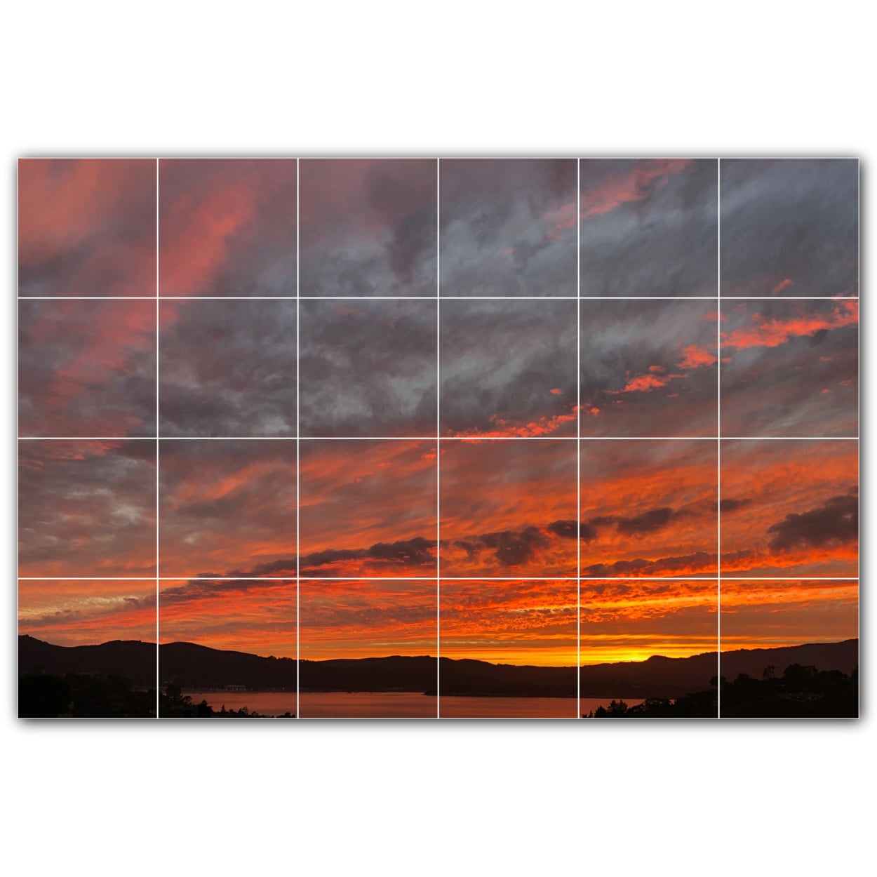 Picture-Tiles.com: Sunset Ceramic Tile Wall Mural WAL500962-64L. 48"W x ...