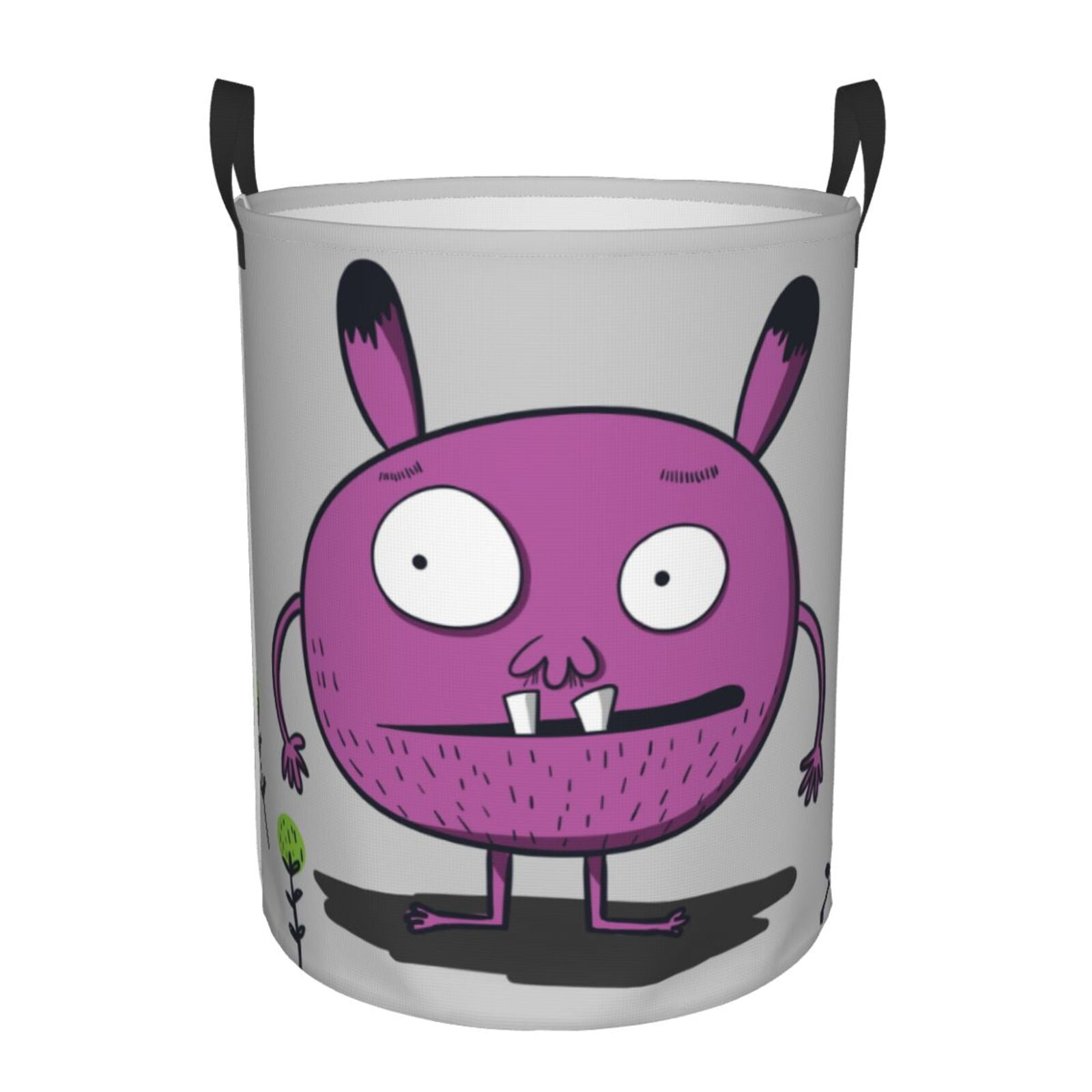 LNWH Laundry Basket, Comic Smiling Monster Pattern Foldable Laundry ...