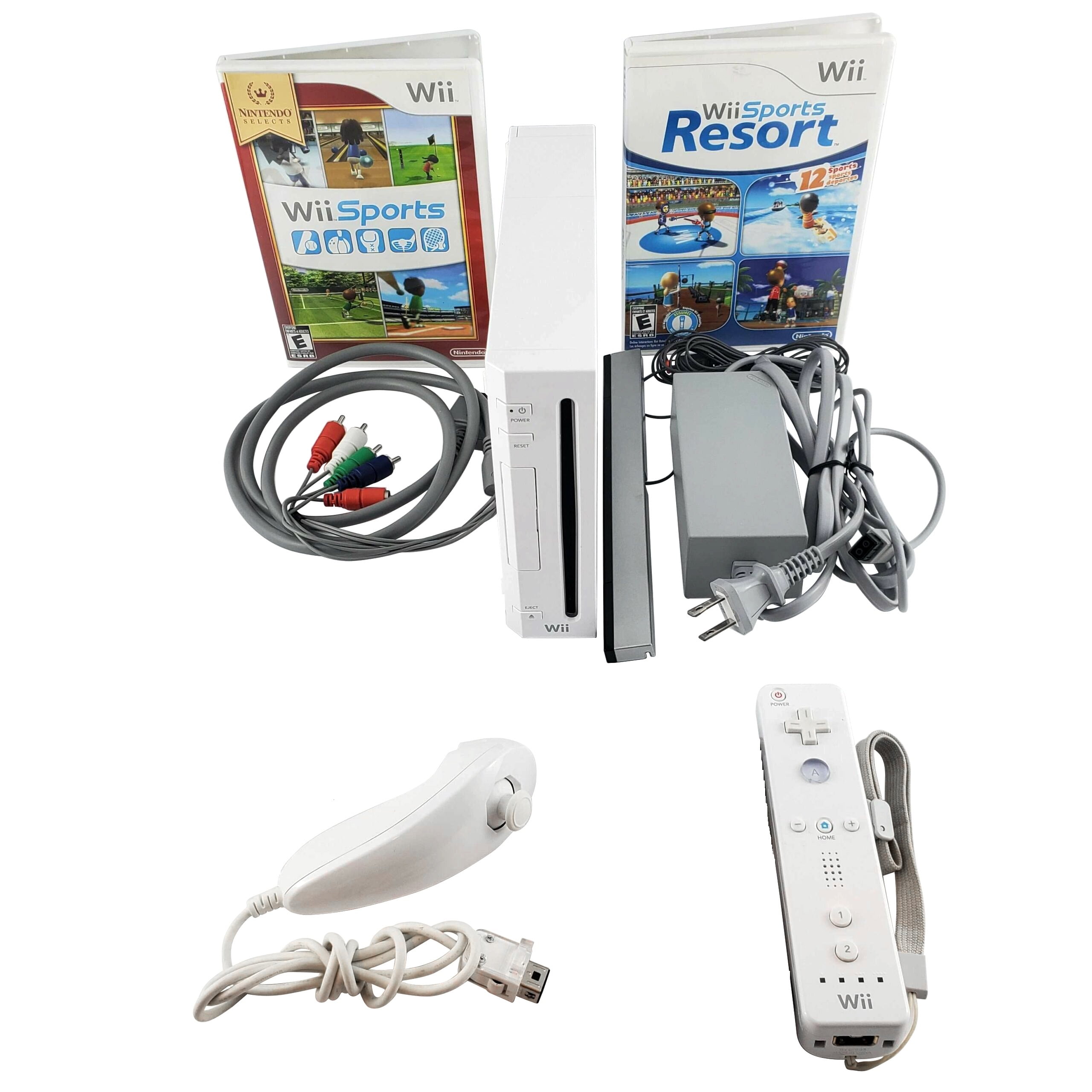 Nintendo Wii white console with sports and sports resort Used - Walmart.com