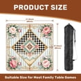 Mahjong Mat 31.5" x 31.5" Floral Geometric Black White Checkers Peony ...