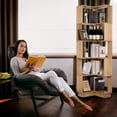 VGBYUJ 5-Tier Corner Bookshelf, L-Shaped Corner Shelf Stand, Wood ...