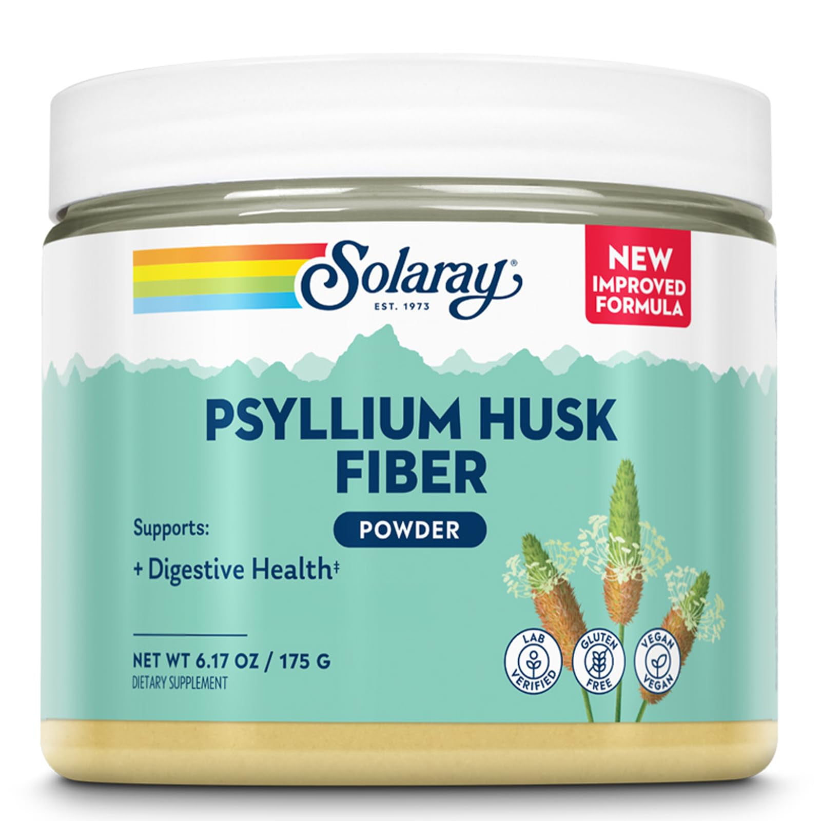Suplemento de fibra de psyllium SOLARAY Polvo de cáscara de psyllium ...