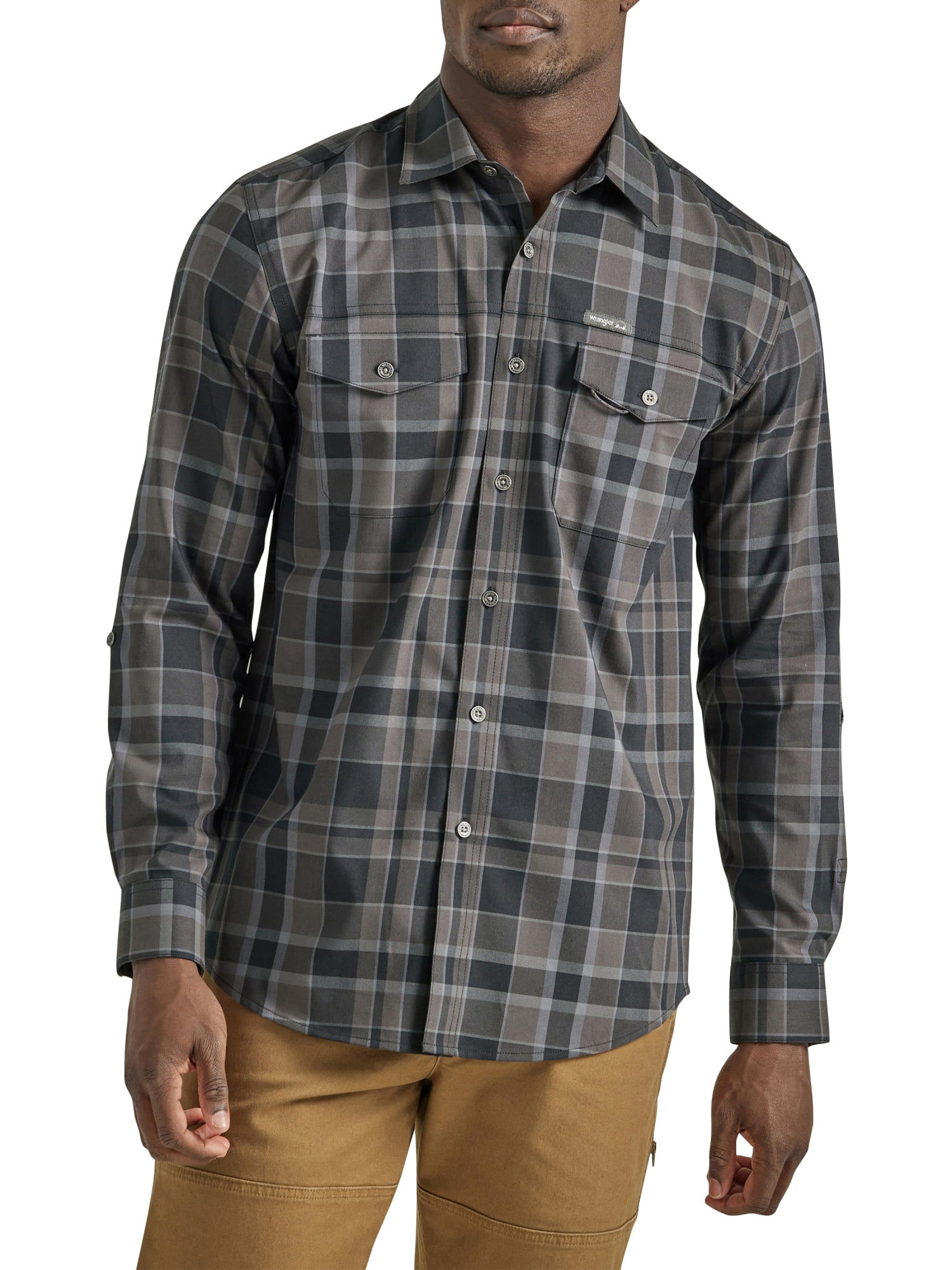 Wrangler® Men's Outdoor Long Sleeve Shirt with UPF 30+ Protection ...