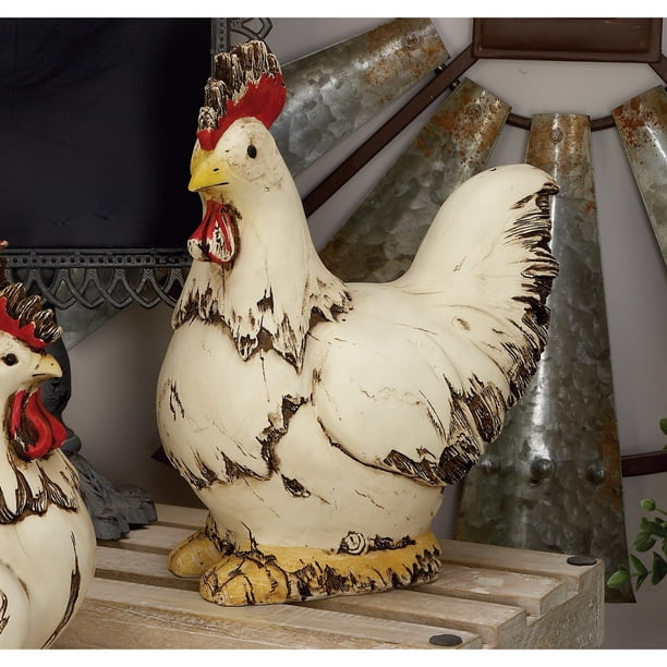 DecMode 12" Indoor Outdoor Rooster Garden Sculpture - Walmart.com
