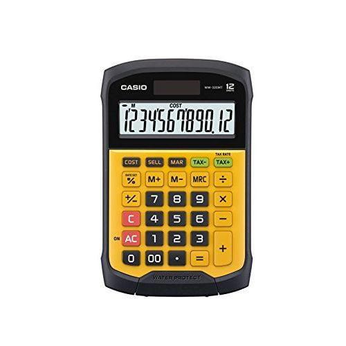 Casio WM-320MT Calculator, 9.27"L x 6.2"W x 1.42"H Yellow/black ...
