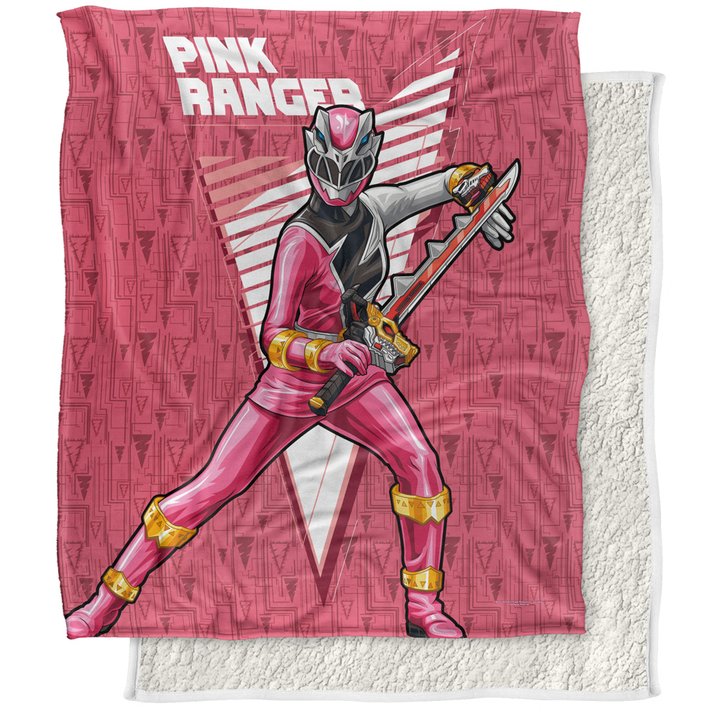 Power Rangers: Dino Fury Blanket, 50'x60' Pink Ranger Character Silky ...