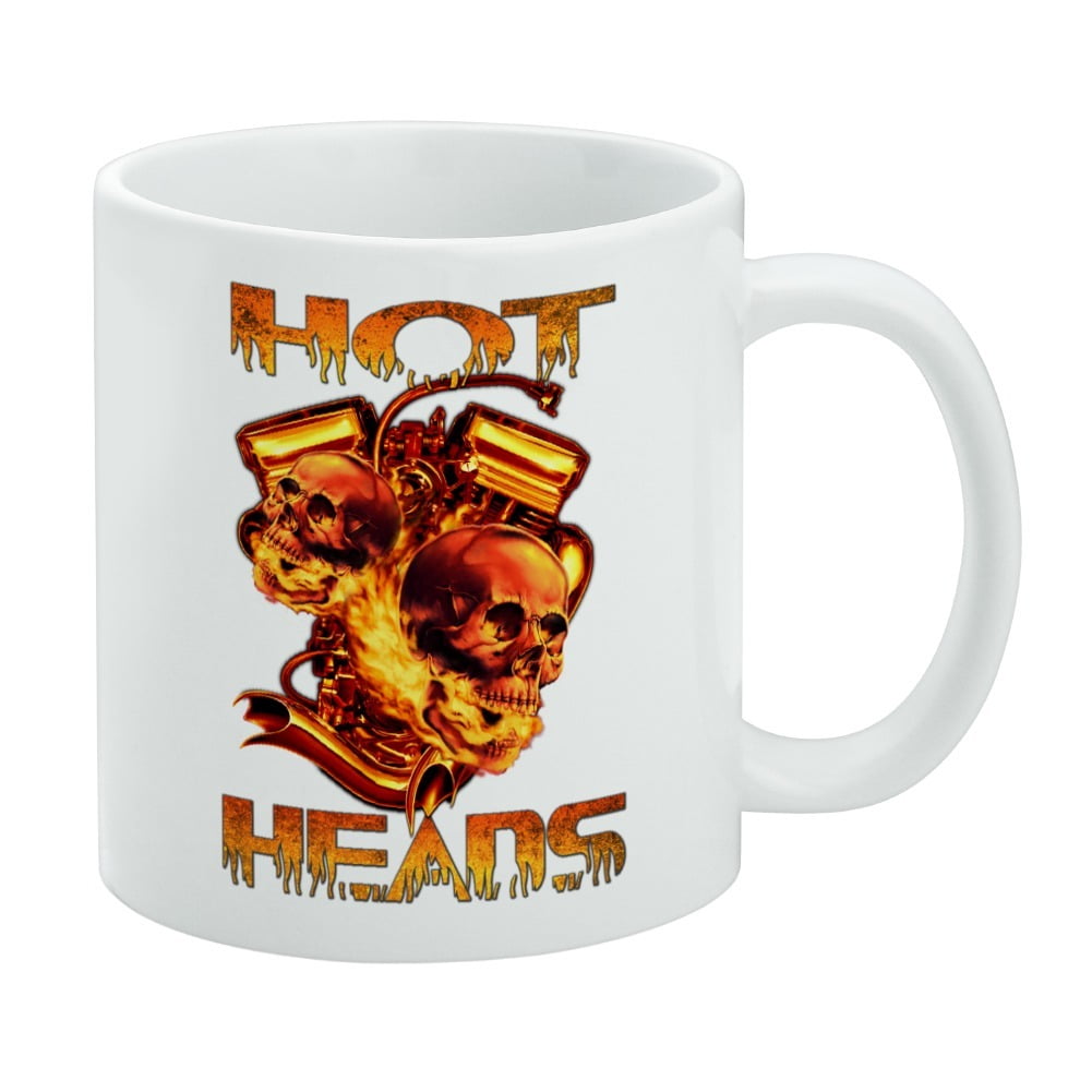 Hot Heads Pistons Skulls Biker Motorcycle Chopper White Mug - Walmart.com