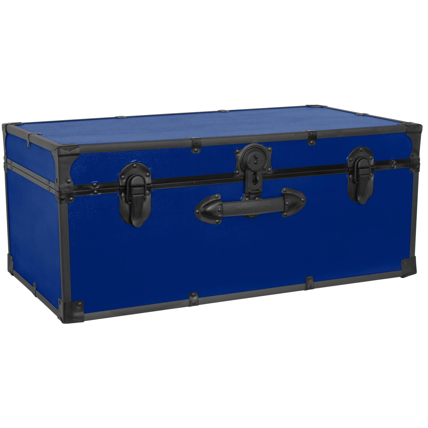 Seward Trunks 25 Gallon Wood, Plastic and Metal Trunk With Lock, Blue ...