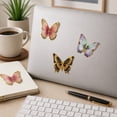 3D Butterfly Wall Stickers Set with Gold Edge Embossed Design Removable ...