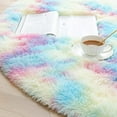 Lochas Super Fluffy Rainbow Rugs For Living Room Bedroom Kids Room,3'x3 ...