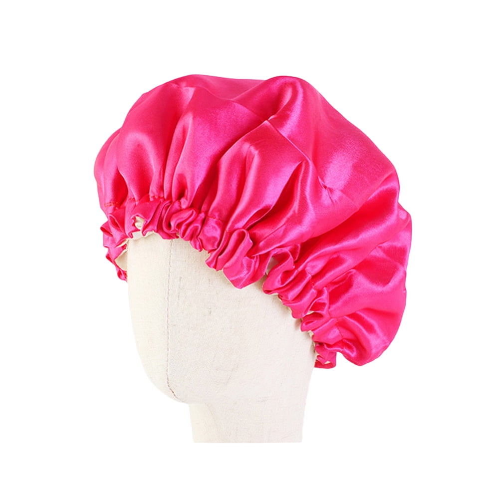 Hemoton Satin Bonnet Bonnethair Curly Drawstring Caps Shower Adjustable ...