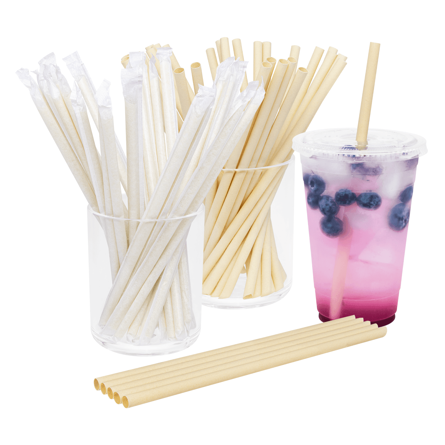Karat Earth Paper Wrapped Bamboo Fiber Giant 9" Straw, Natural ...