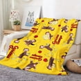 Curious George Flannel Blanket Ultra-Soft Plush 280GSM All-Season Cozy ...