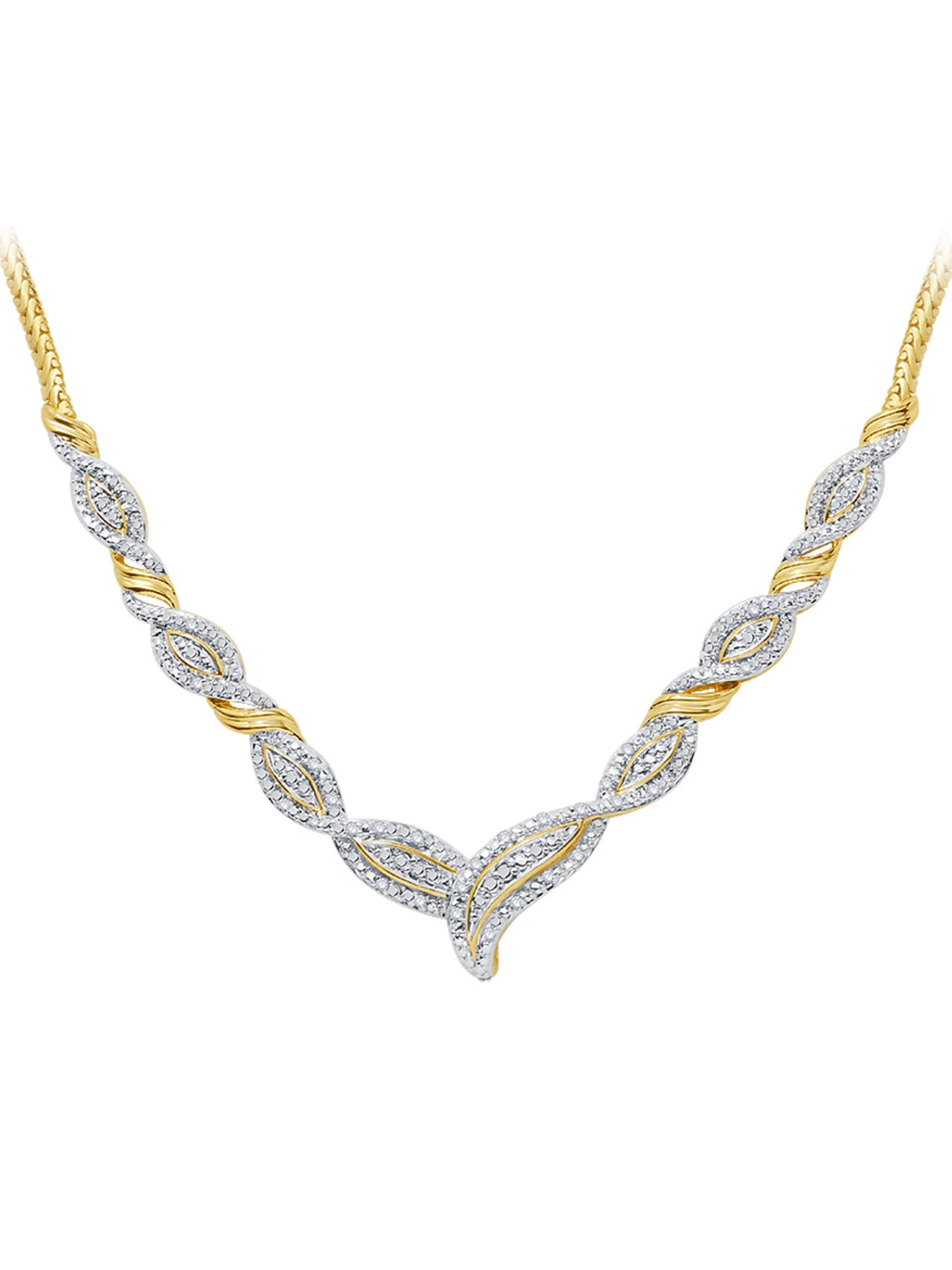 Gold Over Brass 1 4ct TDW Two Tone Diamond Necklace Walmart gold-over-brass-1-4ct-tdw-two-tone-diamond-necklace-walmart
