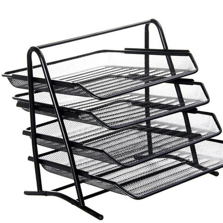 Desk File Organizer Desk Storage Desk File Organizer 4 Compartments ...