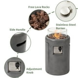 COSIEST 16-inch Outdoor Propane Fire Pit with Concrete Top and Wind ...