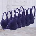 5PC Woman's Lace Bra Push Up Underwire Bralette Comfortable Breathable ...