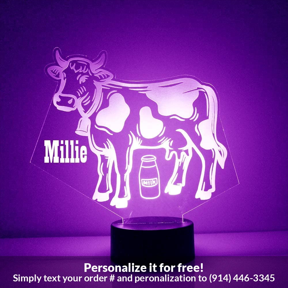Mirror Magic Store Cow Color Changing Personalized LED Light with ...