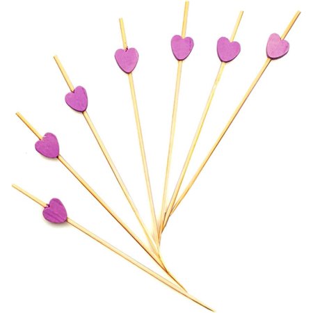 Xizioo 100 Counts Handmade 4.7" Purple Heart Cocktail Sticks Sandwich ...