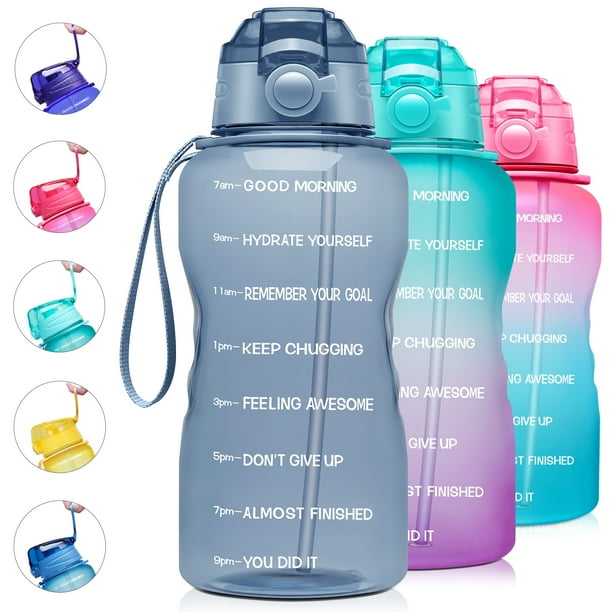 Giotto Large 1 Gallon Motivational Water Bottle with Time Marker 128 fl oz - Walmart.com