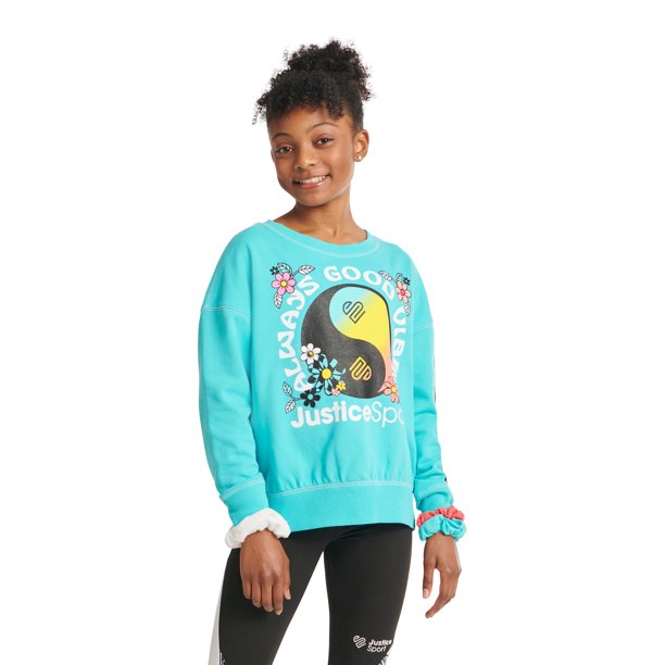 Justice Girls J-Sport Easy Sweatshirt, Sizes XS-XLP - Walmart.com