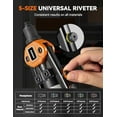 Professional Rivet Gun Kit with 5 Drill Bits & Magnetic Wristband ...