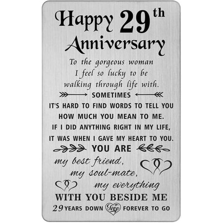 29th Anniversary Card Gifts for Wife, Happy 29 Year Wedding Anniversary ...