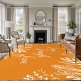 Burnt Orange Botanical Area Rug 5x7 Washable Rug Non Slip Farmhouse ...