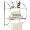 Costway 2 Tier Wall Mount Bath Shelf - Bathroom Storage Rack with Towel ...