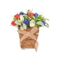 4th of July Artificial Red White Blue Tulips Flower Basket - Patriotic ...