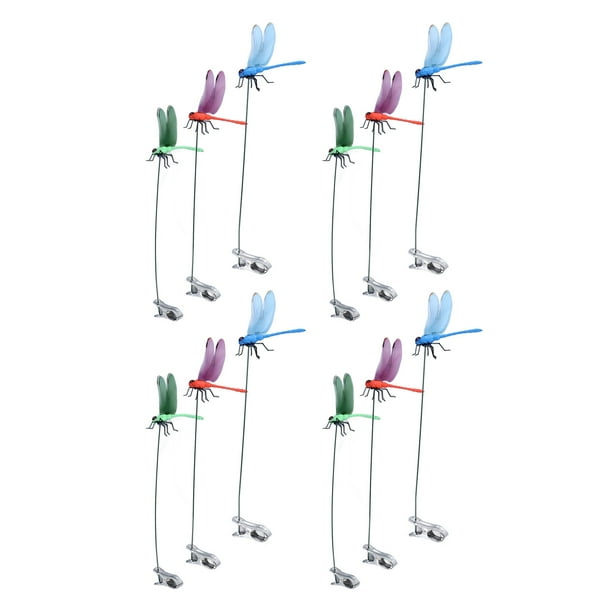 Decoración De Jardín De Libélula 3D, Poste De Libélula Falso De PVC ...