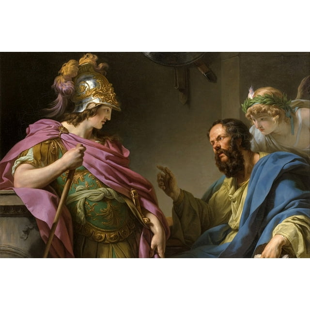 24x36 gallery poster, Alcibiades Receiving Instruction from Socrates, a ...