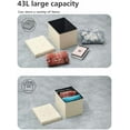 Storage Ottoman, Folding Foot Stool with Thicker Foam Padded Seat Small ...
