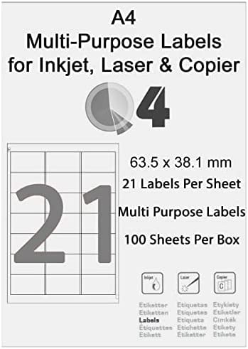 A4 FBA Labels 21 per Page; Pack Suitable for FBA Product Self Adhesive ...