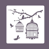 Beautiful Flower Birds Stencils Painting Templates DIY Craft Scrabook 8 ...