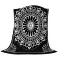 Abstract Art Fleece Throw Blanket Black Ethnic Simple Line Theme Ultra ...