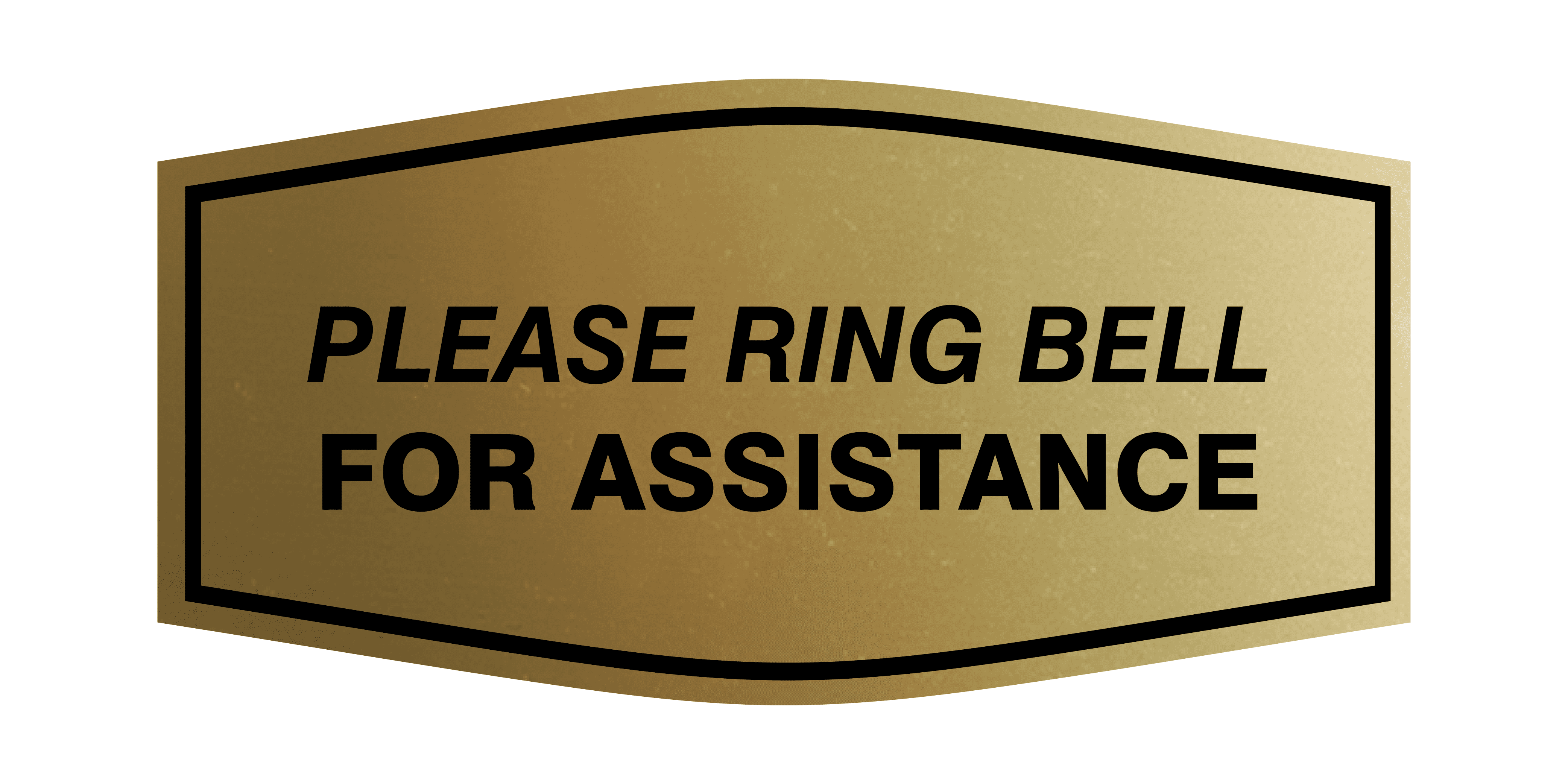 Fancy Please Ring Bell for Assistance Sign (Brushed Gold) - Medium ...