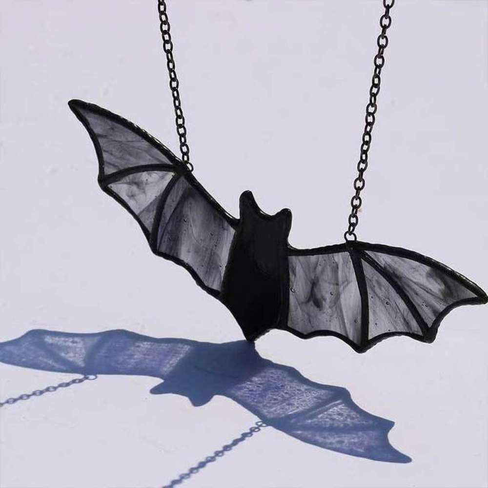 Bat Stained Glass Window Hangings, Bat Suncatcher Halloween Decoration ...
